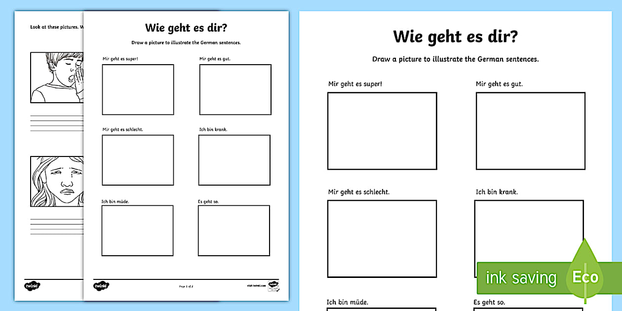 German Greetings Worksheet - German Phrases Worksheet