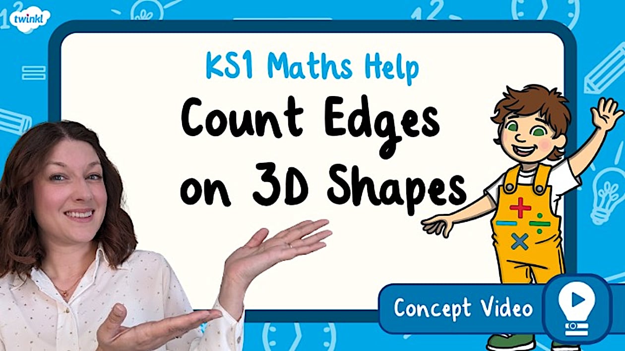 👉 Count Edges on 3D Shapes | KS1 Maths Concept Video