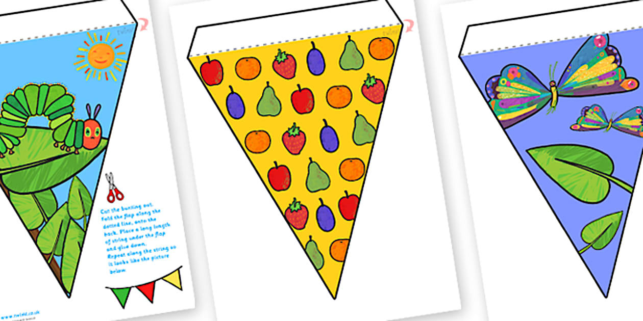 Themed Bunting to Support Teaching on The Very Hungry Caterpillar
