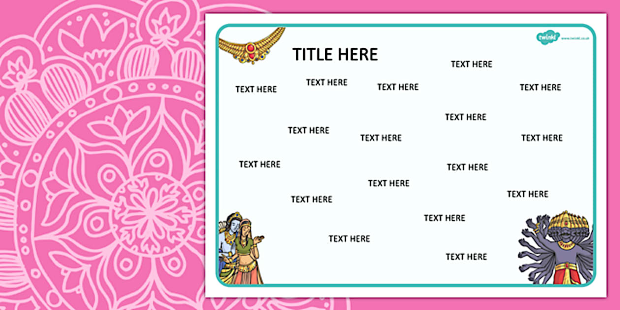 Black and White Diwali Themed Editable Word Mat - Twinkl