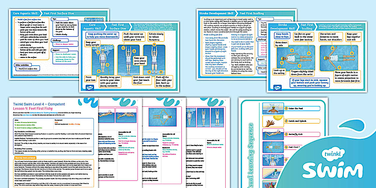 Twinkl Swim - Level 4 Lesson 9 - Feet First Fishy