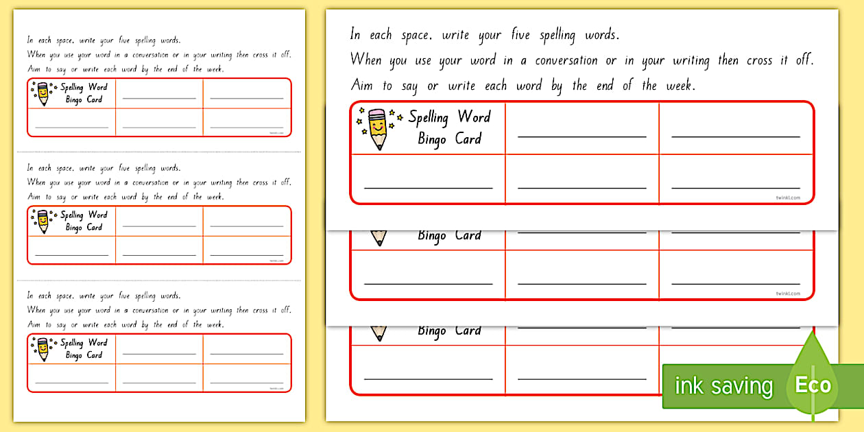 My Spelling Words Bingo Board Activity (teacher made)