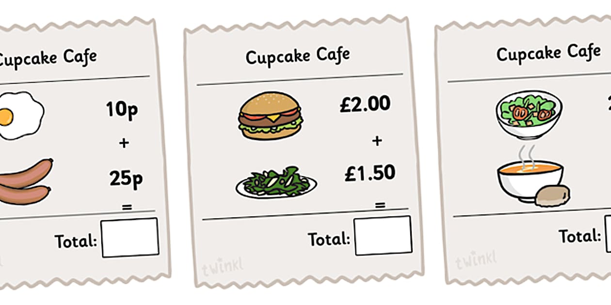 Receipt Addition Maths Worksheet / Worksheet Pack - Twinkl