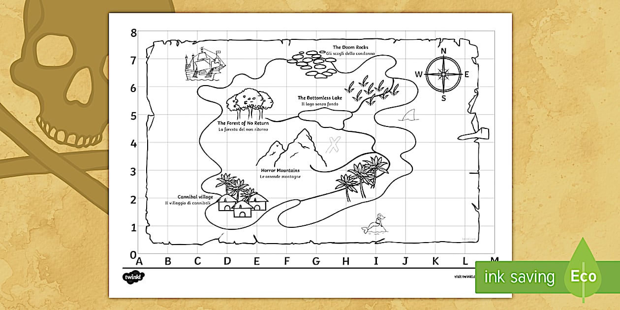 Cursive Pirate Treasure Map English/Italian (teacher made)