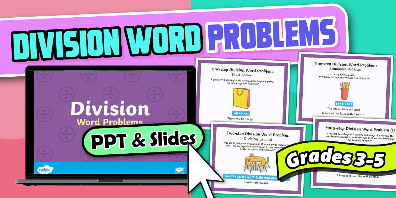 Division Word Problems PowerPoint & Google Slides for 3rd-5th Grade