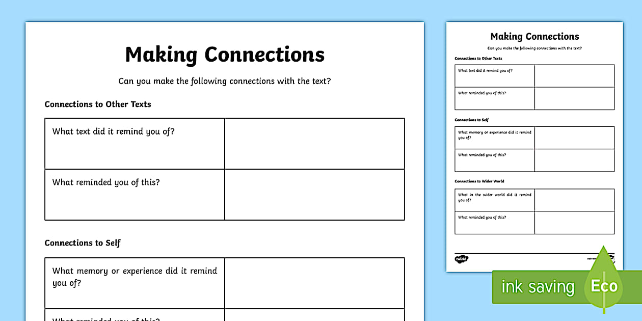 Making Connections Worksheet / Worksheet (teacher made)