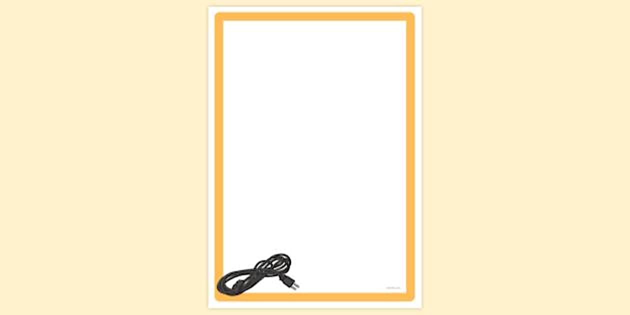 Power Cord Page Border (teacher made) - Twinkl