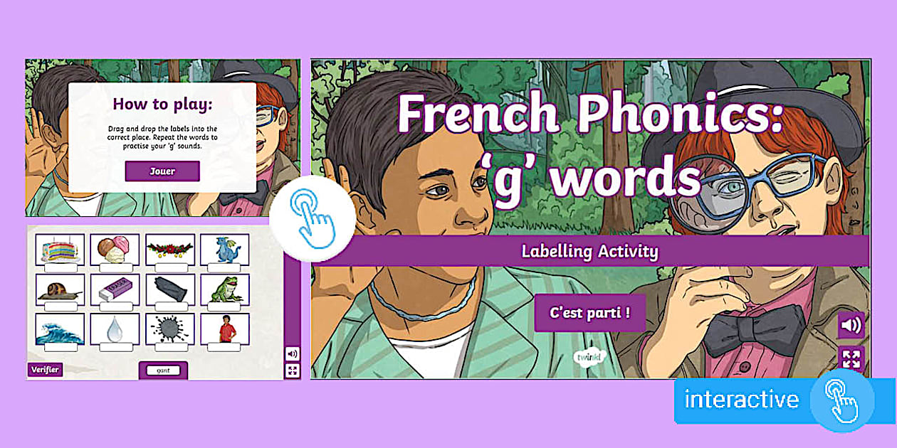 👉 French Phonics: 'g' sounds Interactive Labelling Activity