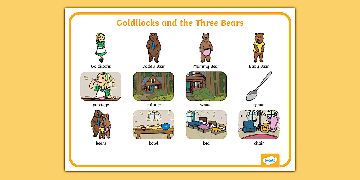 Goldilocks and the Three Bears Word Mat (Teacher-Made)