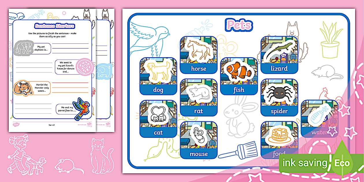 Printable Pets Writing Prompts | Twinkl Parents EYFS