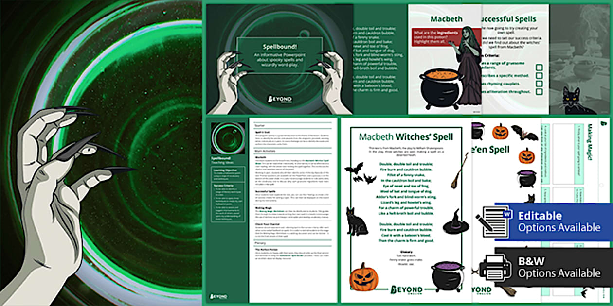 Macbeth Witches Spell Lesson Pack | Halloween 2020 | Beyond