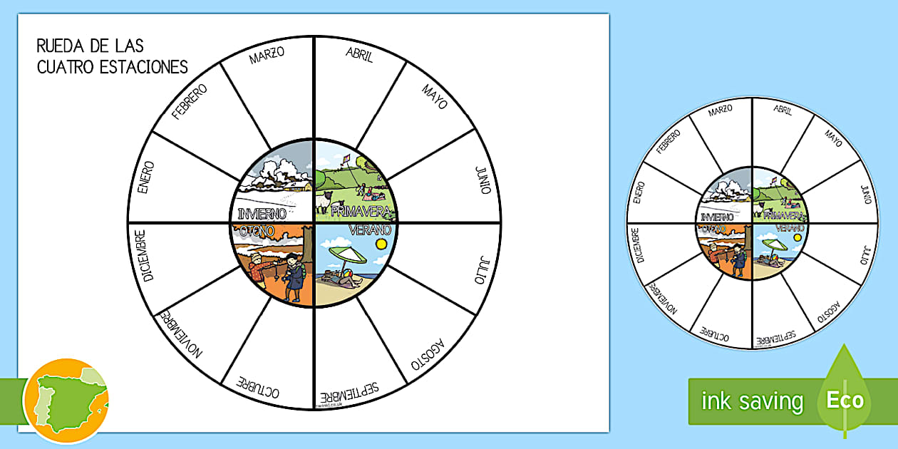 Rueda de vocabulario - Las estaciones del año - Twinkl