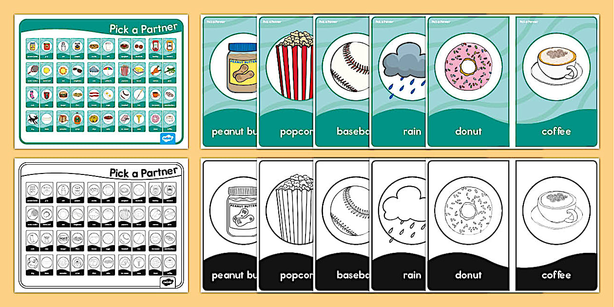 Pick a Partner Poster and Cards (Teacher-Made) - Twinkl