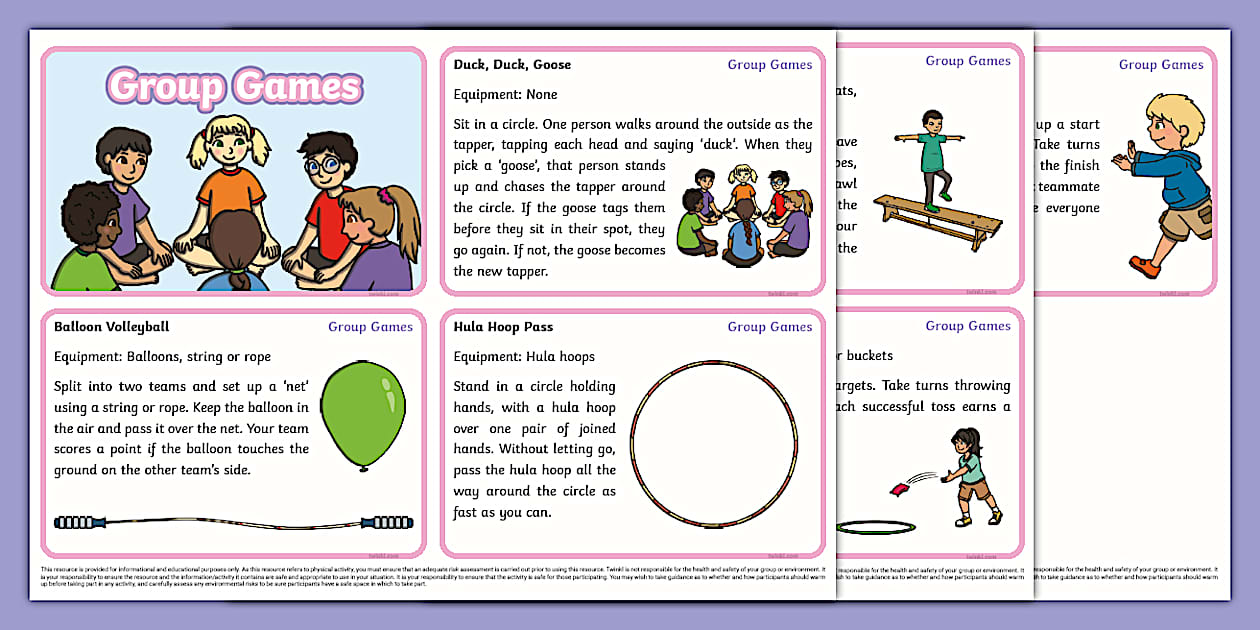 Games to Play in Groups Activity Cards (teacher made)