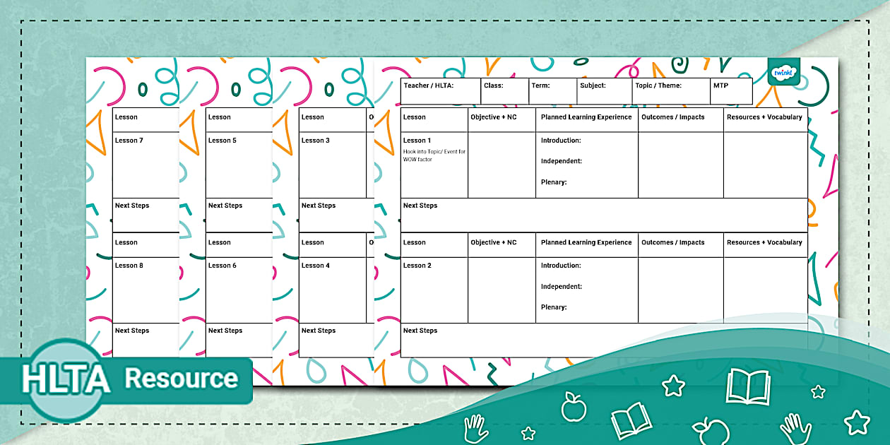 HLTA Medium Term Planning Sheet (teacher made) - Twinkl