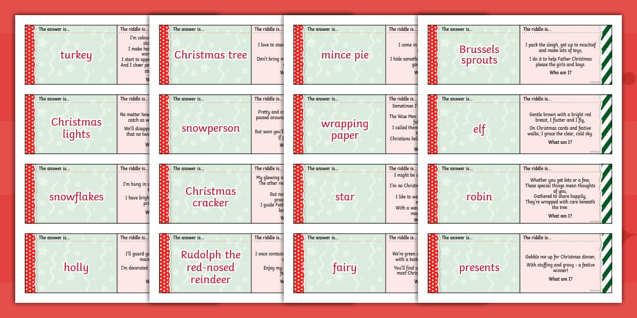 KS2 Christmas Riddles Loop Card Game (teacher made) - Twinkl