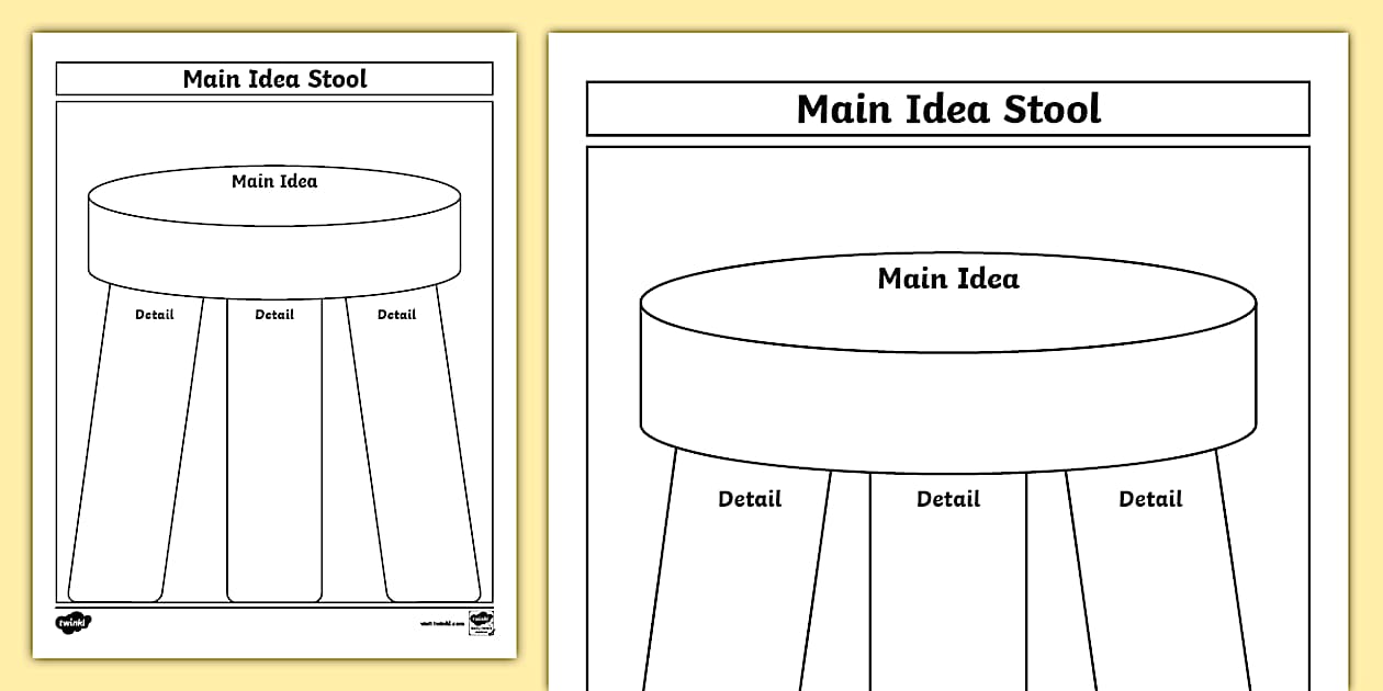 Main Idea Stool Graphic Organizer Template (teacher made)