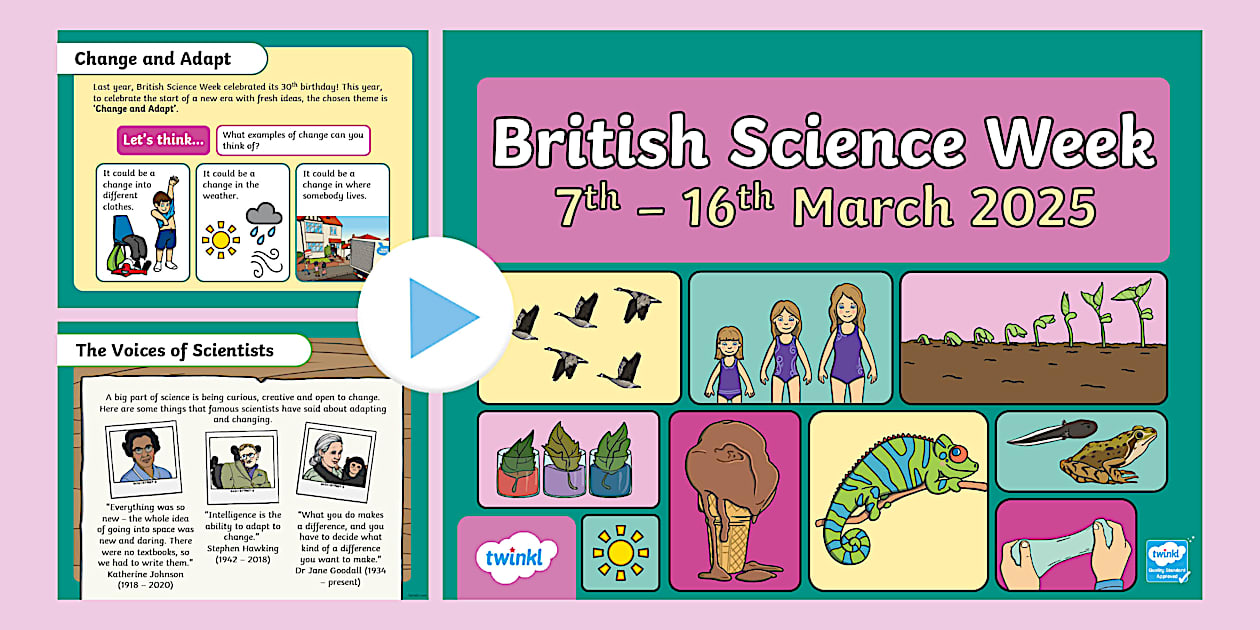 EYFS/KS1 British Science Week 2025 (Change and Adapt) PowerPoint