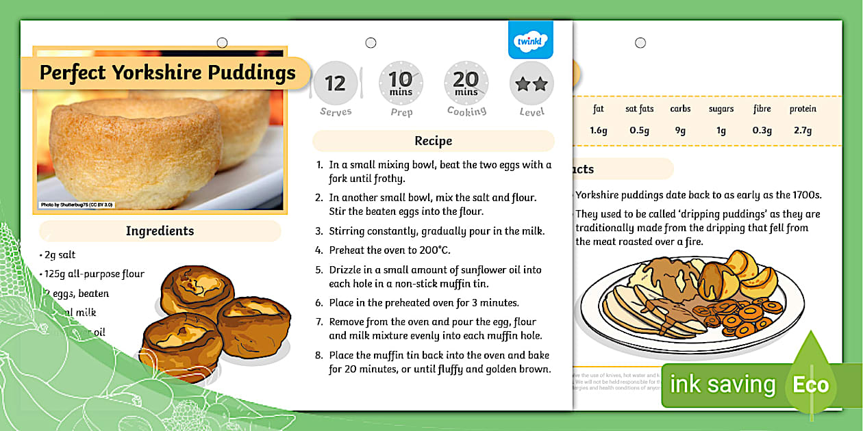 Perfect Yorkshire Puddings Recipe | Twinkl Yum - Twinkl