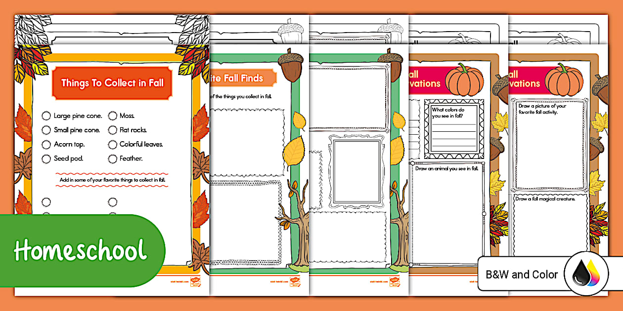 Fall Collections and Observations Worksheet (teacher made)
