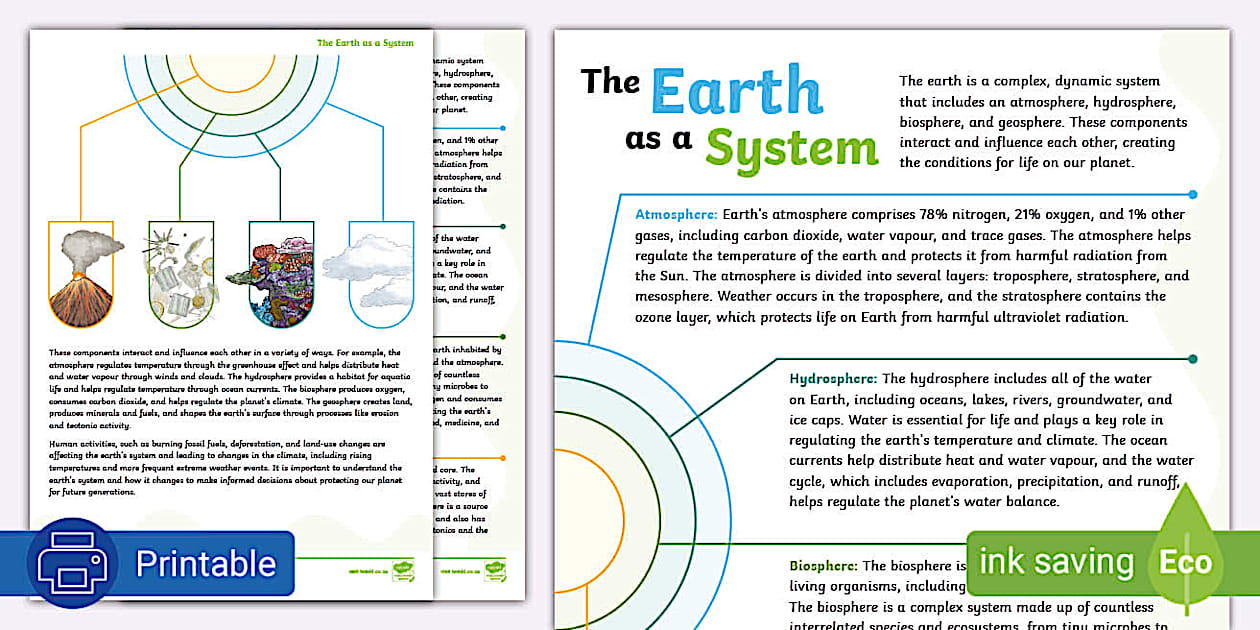 The Earth as a System (teacher made) - Twinkl