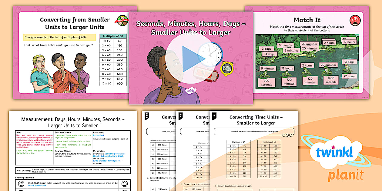Year 6 Converting Time Units PlanIt Maths Lesson 2 - Twinkl