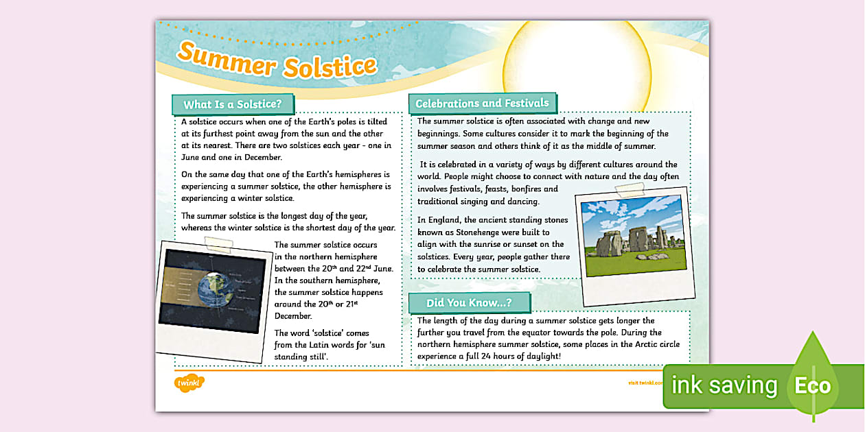 Summer Solstice Traditions | Summer Solstice Rituals | KS2