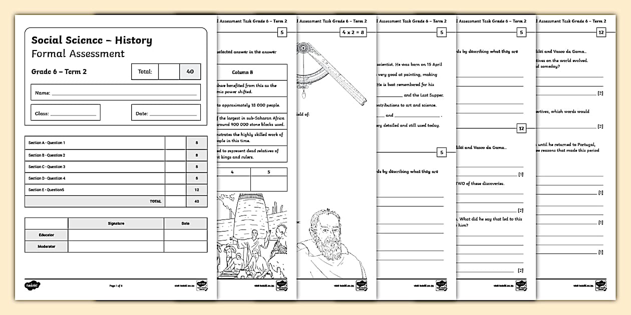 Social Science | Grade 6 History Term 2 Exam Papers | Twinkl