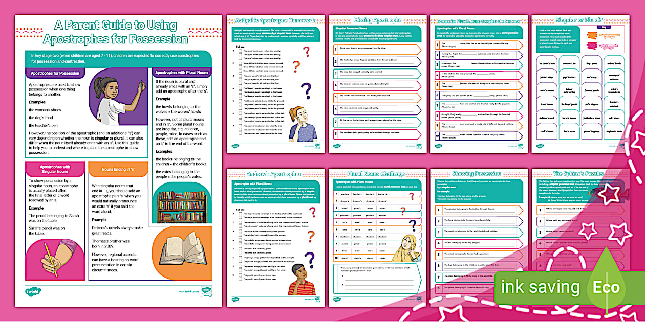 KS2 Possessive Apostrophes Activity Pack (teacher made)