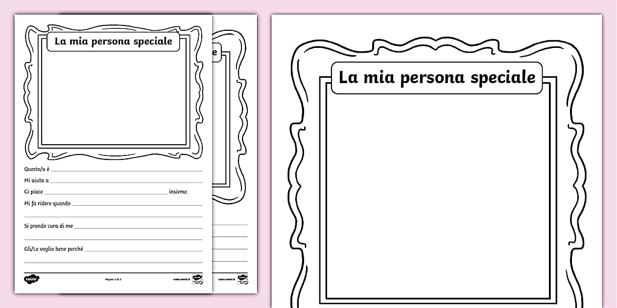 Attività La mia Persona Speciale (teacher made) - Twinkl