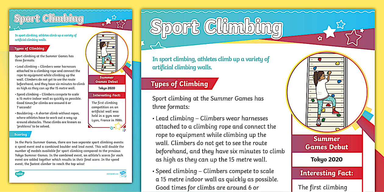 Sport Climbing Fact Sheet (teacher made) - Twinkl