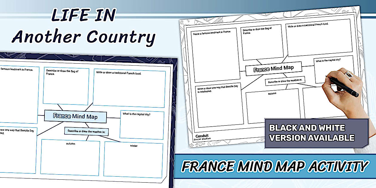 France Mind Map Activity for Learners