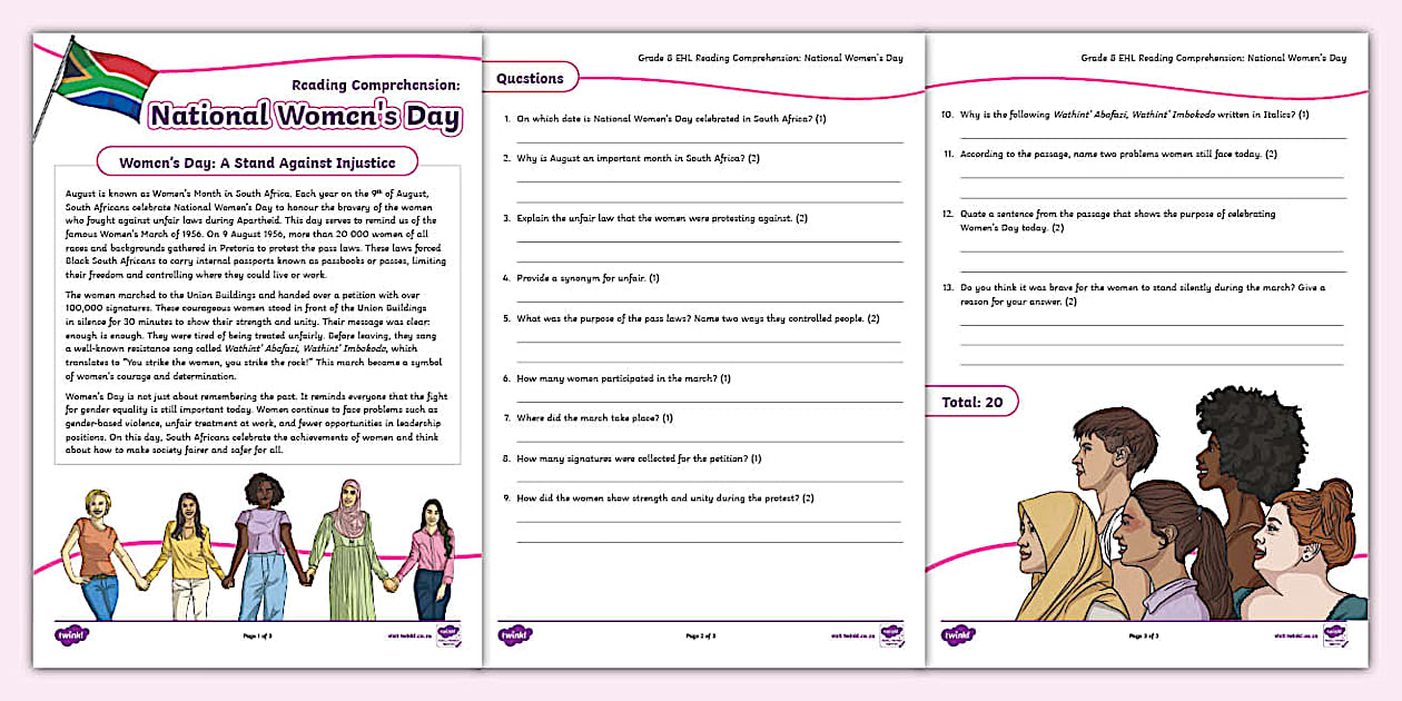 Grade 8 EHL Reading Comprehension: National Women's Day