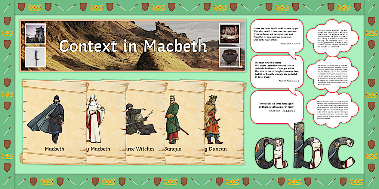 Macbeth Context Display Pack - Macbeth, Shakespeare, display, shakespeare