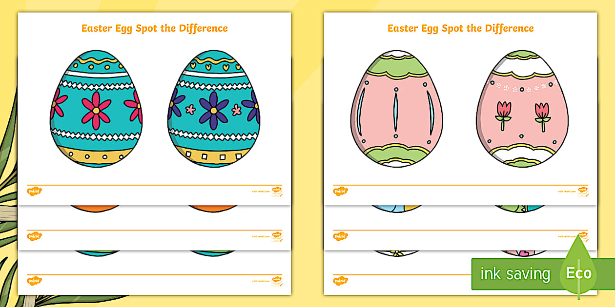 Easter Egg Spot the Difference Activity