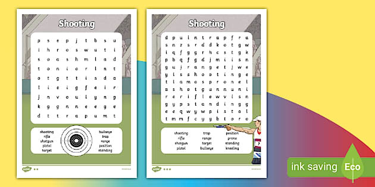 Black and White Shooting Word Search (teacher made) - Twinkl