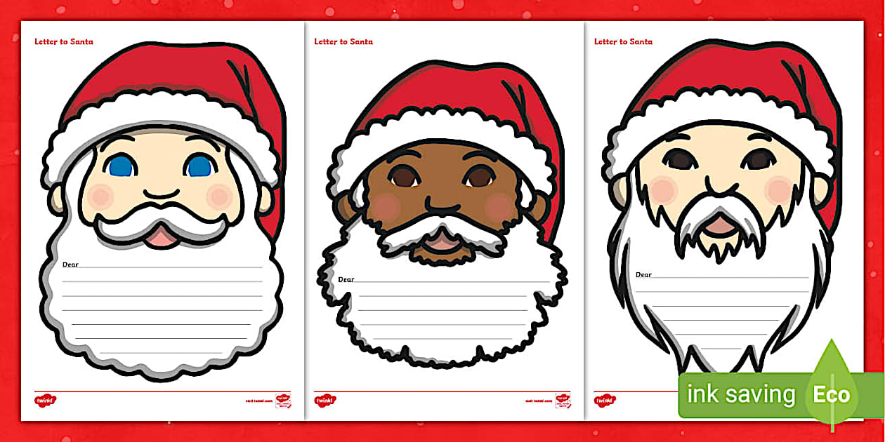 Santa Face Writing Template (teacher made) - Twinkl