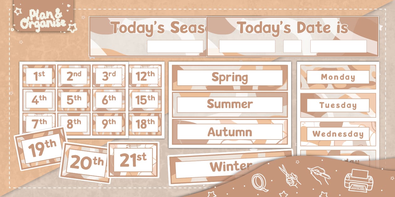 Neutral Balance Today's Date Display Pack (teacher made)