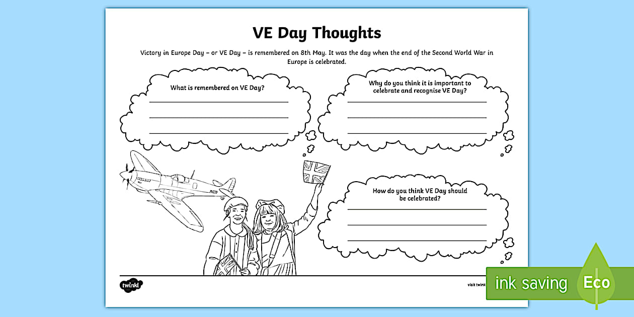 VE Day Discussion Worksheet / Worksheet (Teacher-Made)