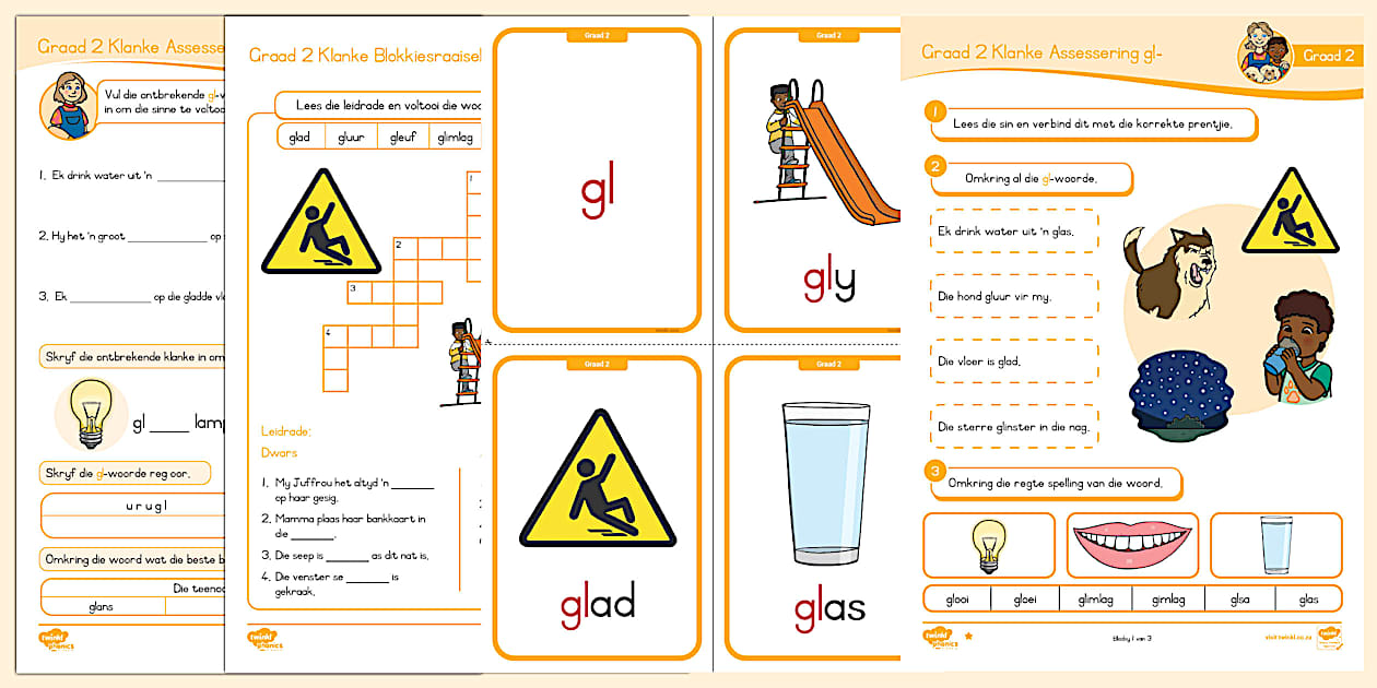 Graad 2 Klanke Hulpbronpakket: gl (teacher made) - Twinkl