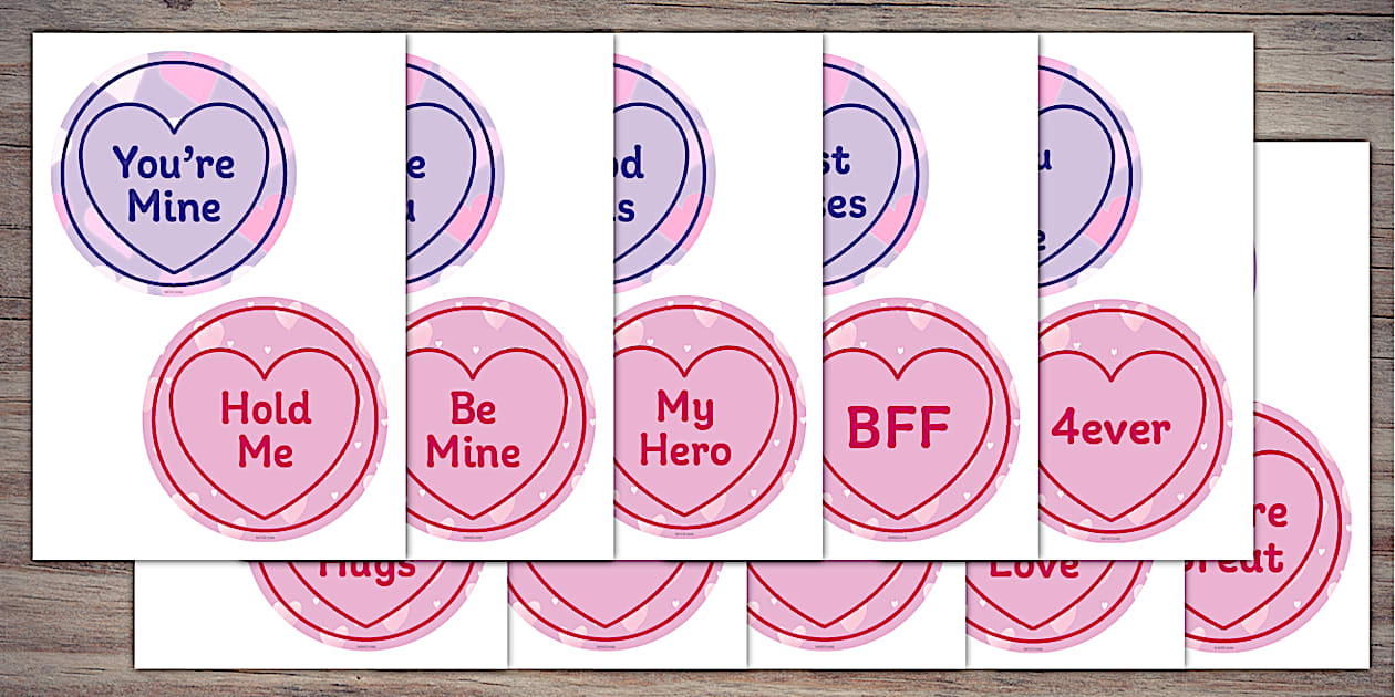 Printable Love Hearts | Twinkl Party