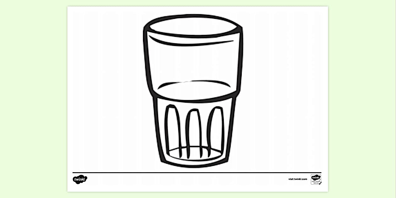 Glass of Water Small Colouring Sheet | Colouring Sheets