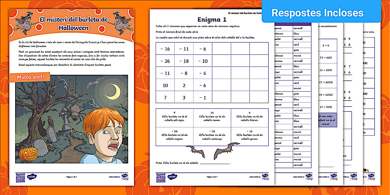 Joc de detectius STEM: El misteri del burleta de Halloween - Català