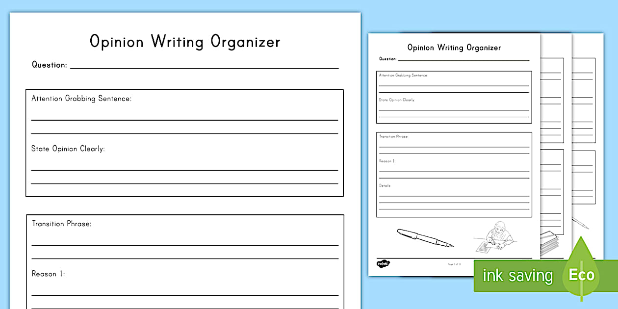 Opinion Writing for Kids - Graphic Organizer (teacher made)
