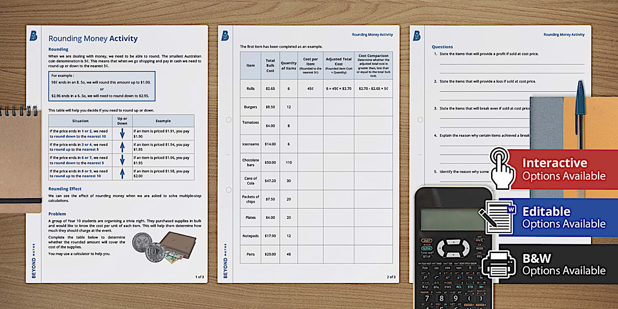 Rounding Money Activity (teacher made) - Twinkl