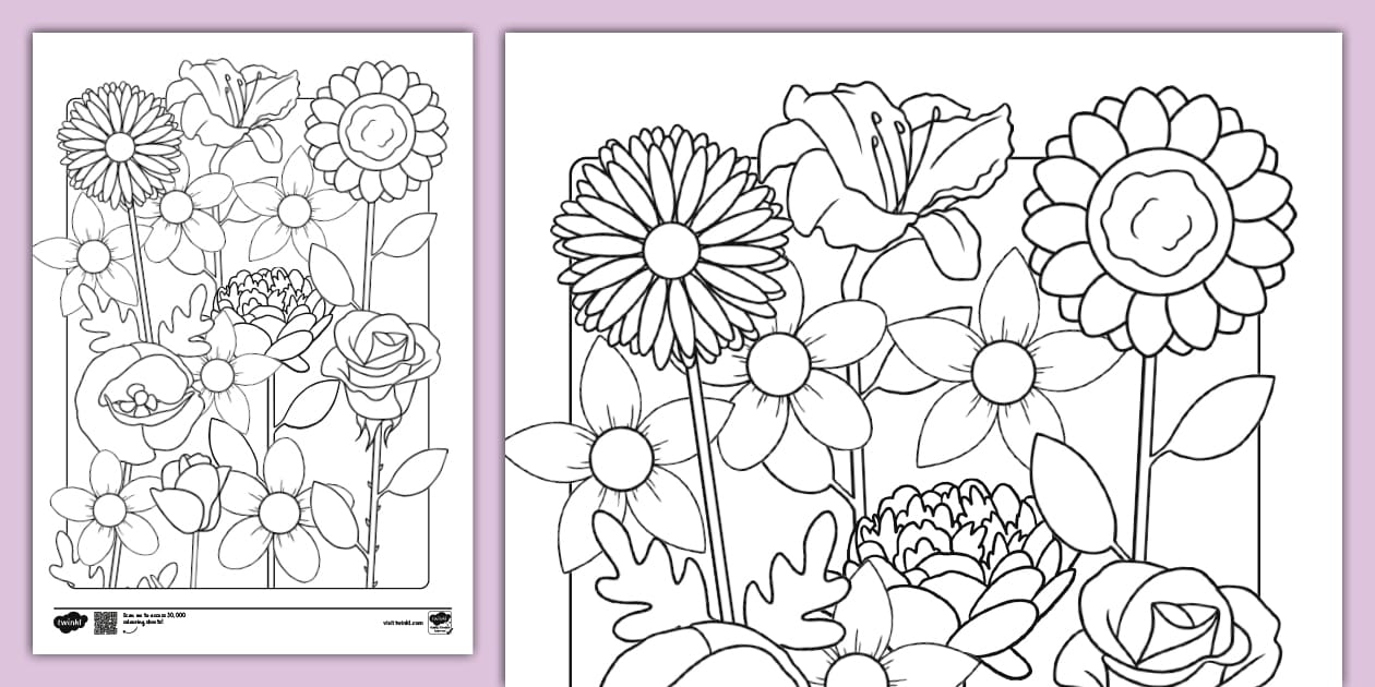 Free Printable Flower Colouring Page | Colouring Sheets