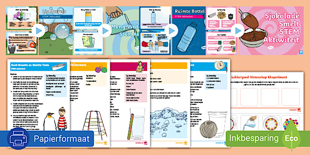 Wetenskap Eksperimente - Intermediêrefase Pak - Twinkl
