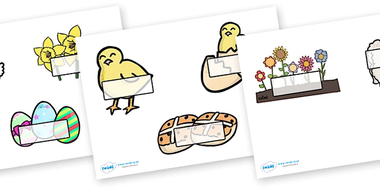 Editable Self-Registration Labels (Easter) (teacher made)