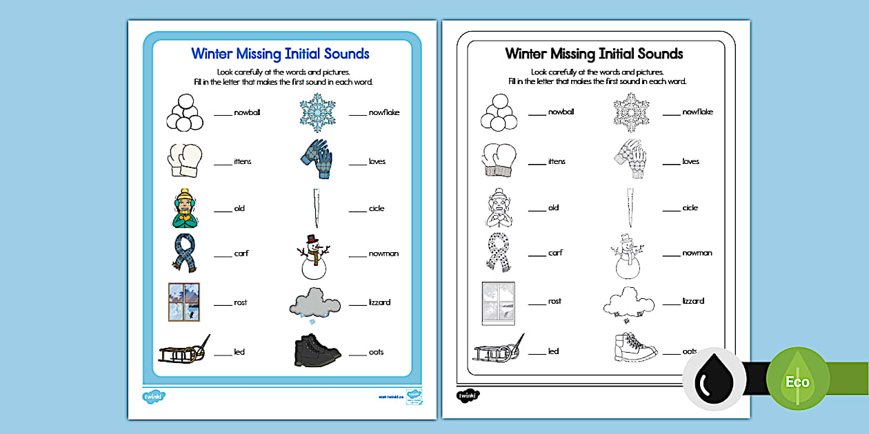 Winter Initial Sounds Activity (Teacher-Made) - Twinkl