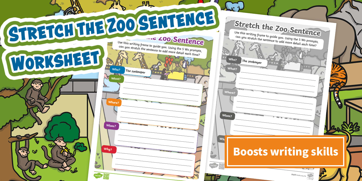 Stretch the Zoo Sentence Worksheet